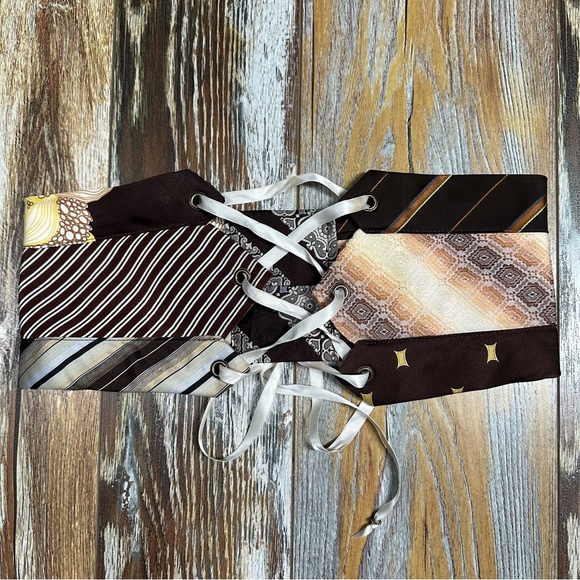EMBODY | Accessories | Brown And Gold Laceup Corset Belt | Poshmark